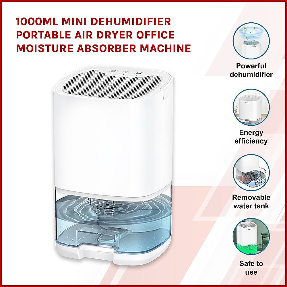 1000ML Mini Dehumidifier Portable Air Dryer Moisture Absorber Machine ...